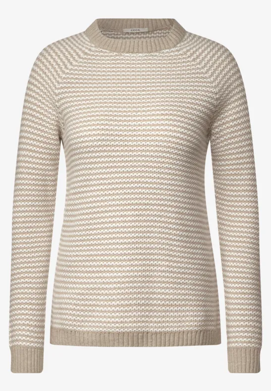 CECIL Pullover mit Struktur für Damen in Beige|Weiß | CECIL