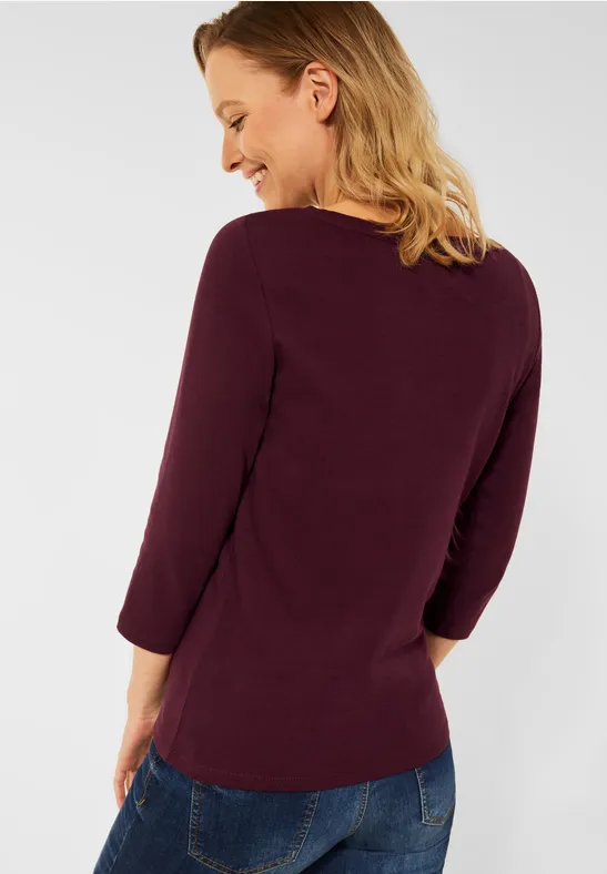 CECIL Basic Shirt mit 3/4 Ärmel für Damen in Rot | CECIL