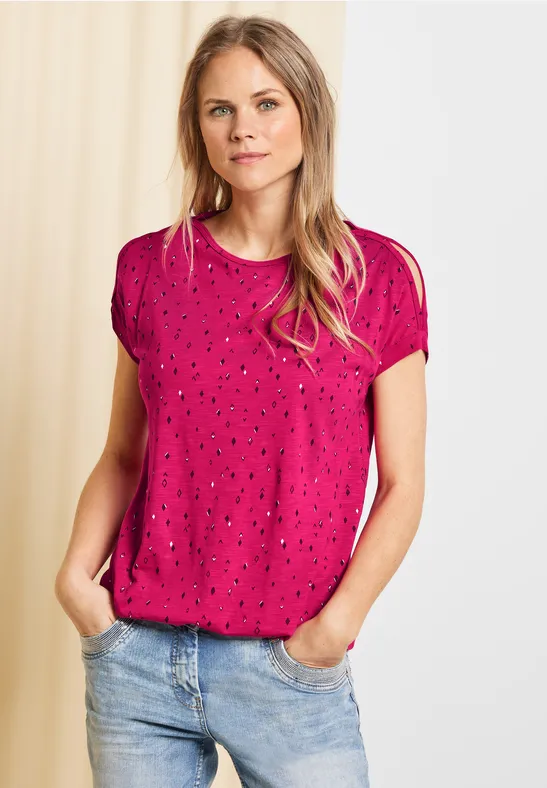 CECIL Shirt mit Schulterschlitz für Damen in Pink | CECIL