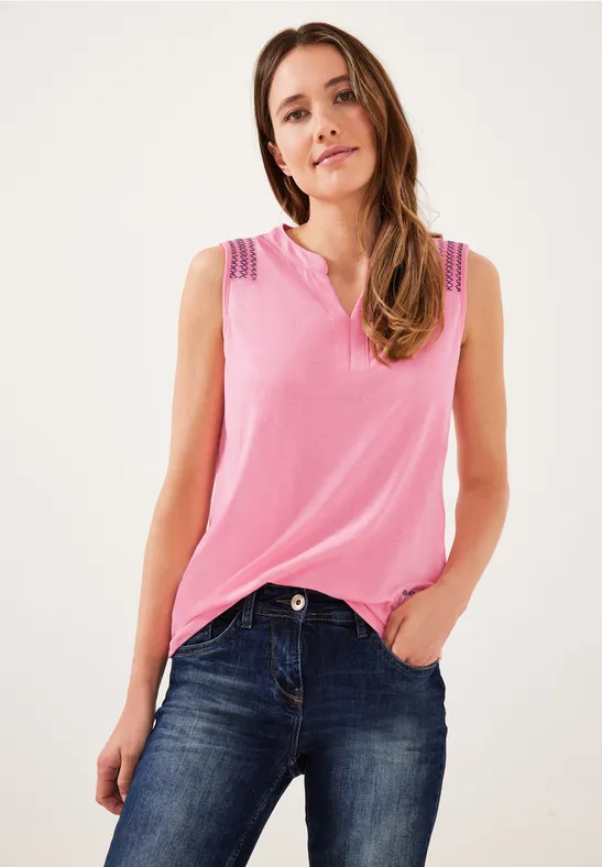 CECIL Top mit Smockdetails für Damen in Pink | CECIL
