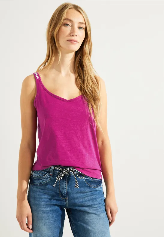 CECIL Top mit Zick Zack Dessin für Damen in Pink | CECIL