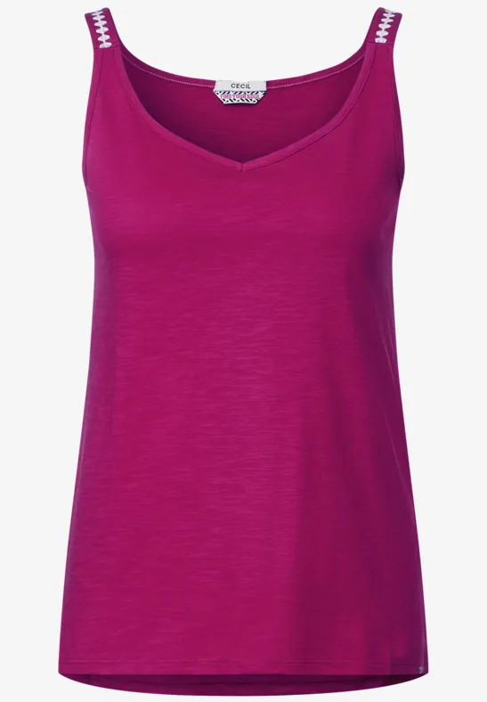 CECIL Top mit Zick Zack Dessin für Damen in Pink | CECIL