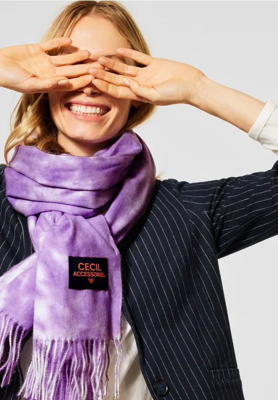 CECIL Schal in Batik-Optik für Damen in Lila | CECIL