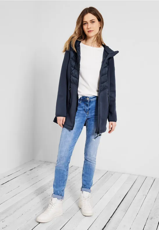 CECIL Lange Scuba Jacke für Damen in Blau | CECIL
