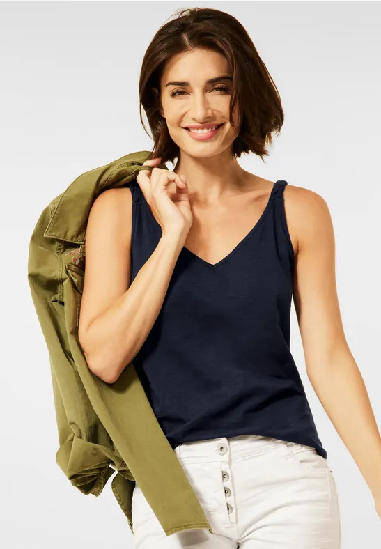 CECIL Top in Unifarbe für Damen in Blau | CECIL